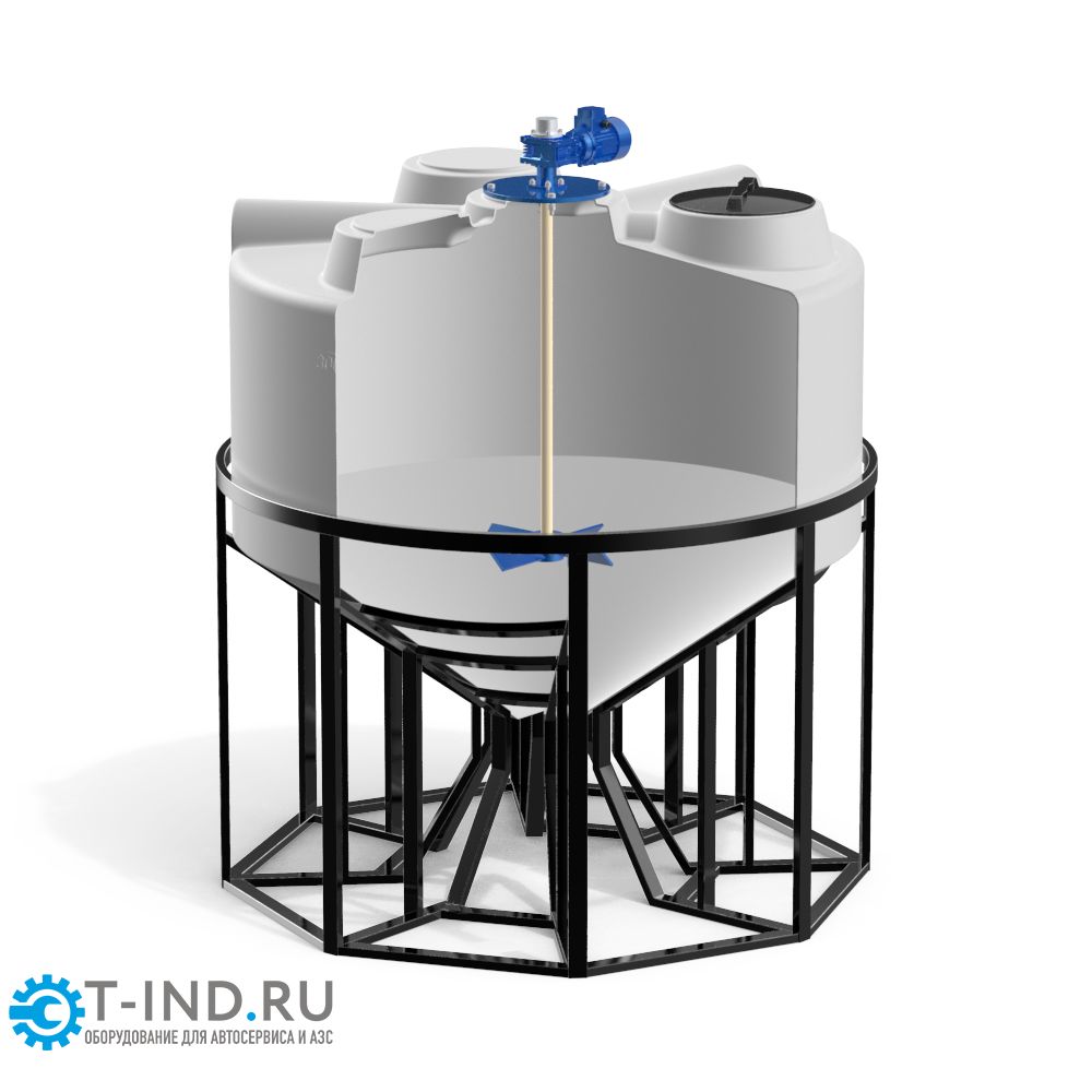 Емкость конусообразная Polimer-Group KV 3000, в обрешетке, 3000л, с лопастной мешалкой купить в ...